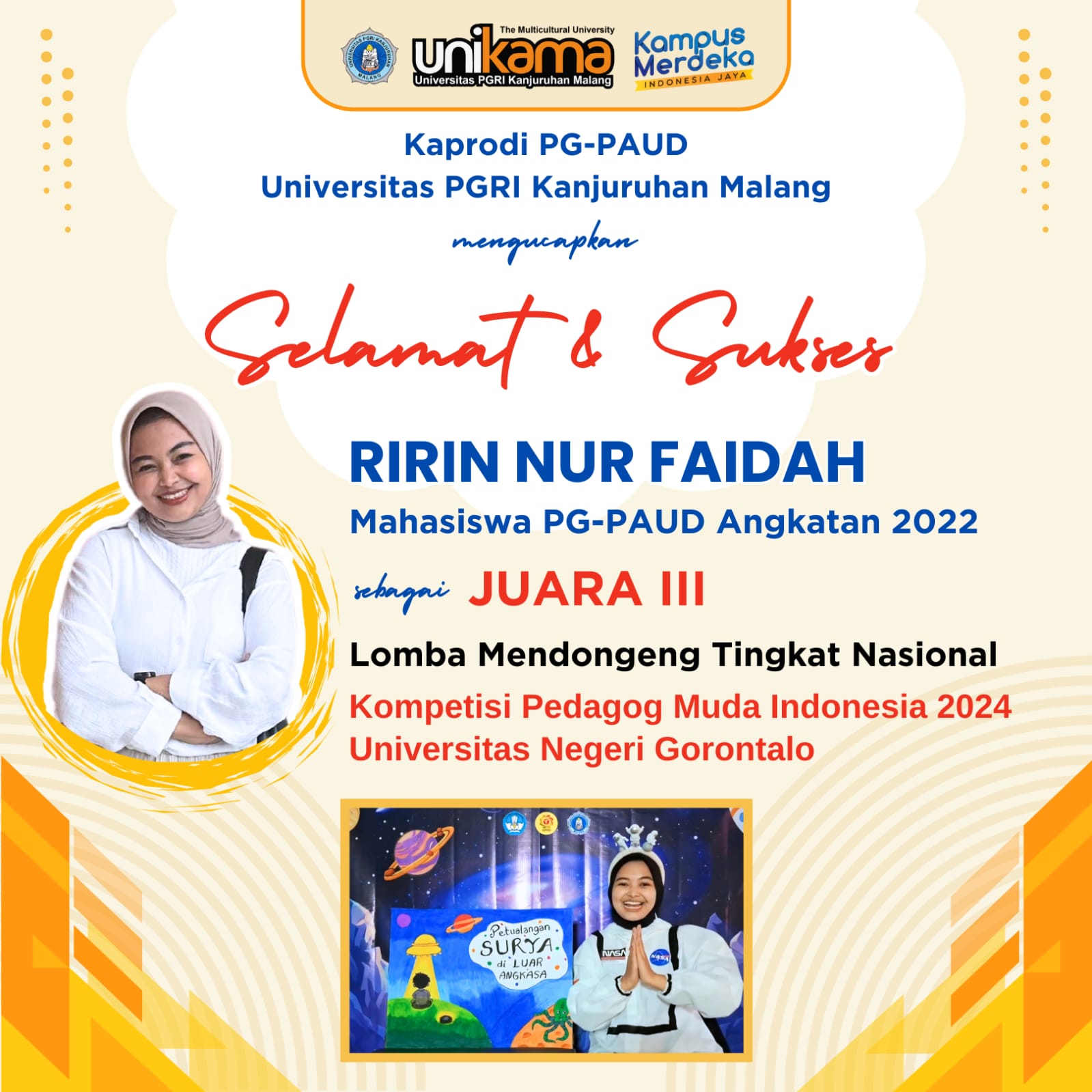 Luar Biasa, Sekali lagi Mahasiswa FIP UNIKAMA Membanggakan, Juara Tingkat Nasional! - Situs ...